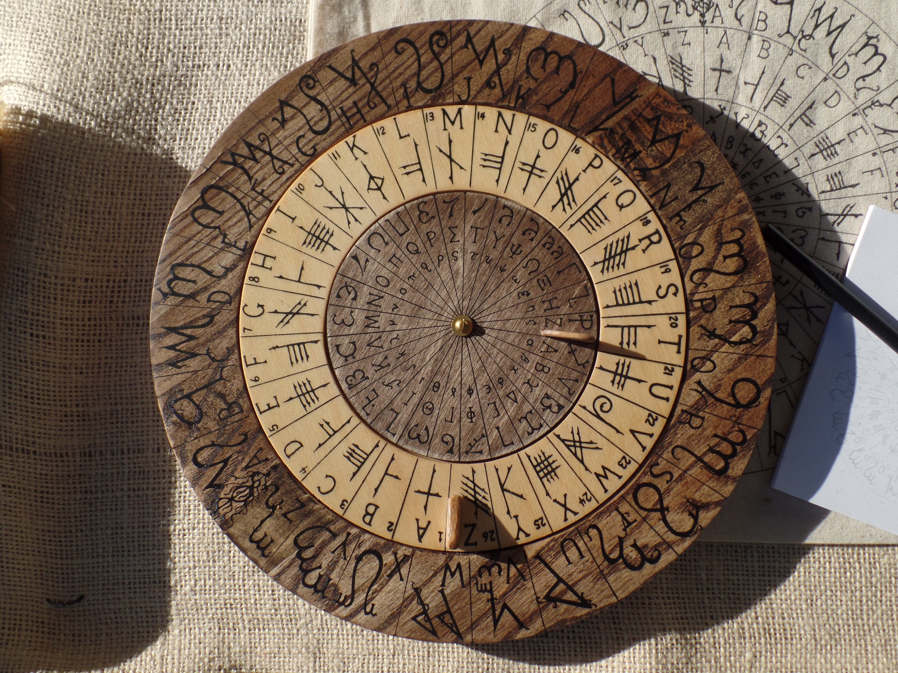 Cypher Wheel Cipher Wheel Theban Ogham Enochian Celtic | Etsy