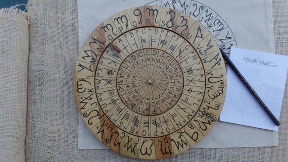 Cypher Wheel Cipher Wheel Wood Theban Ogham Enochian & | Etsy