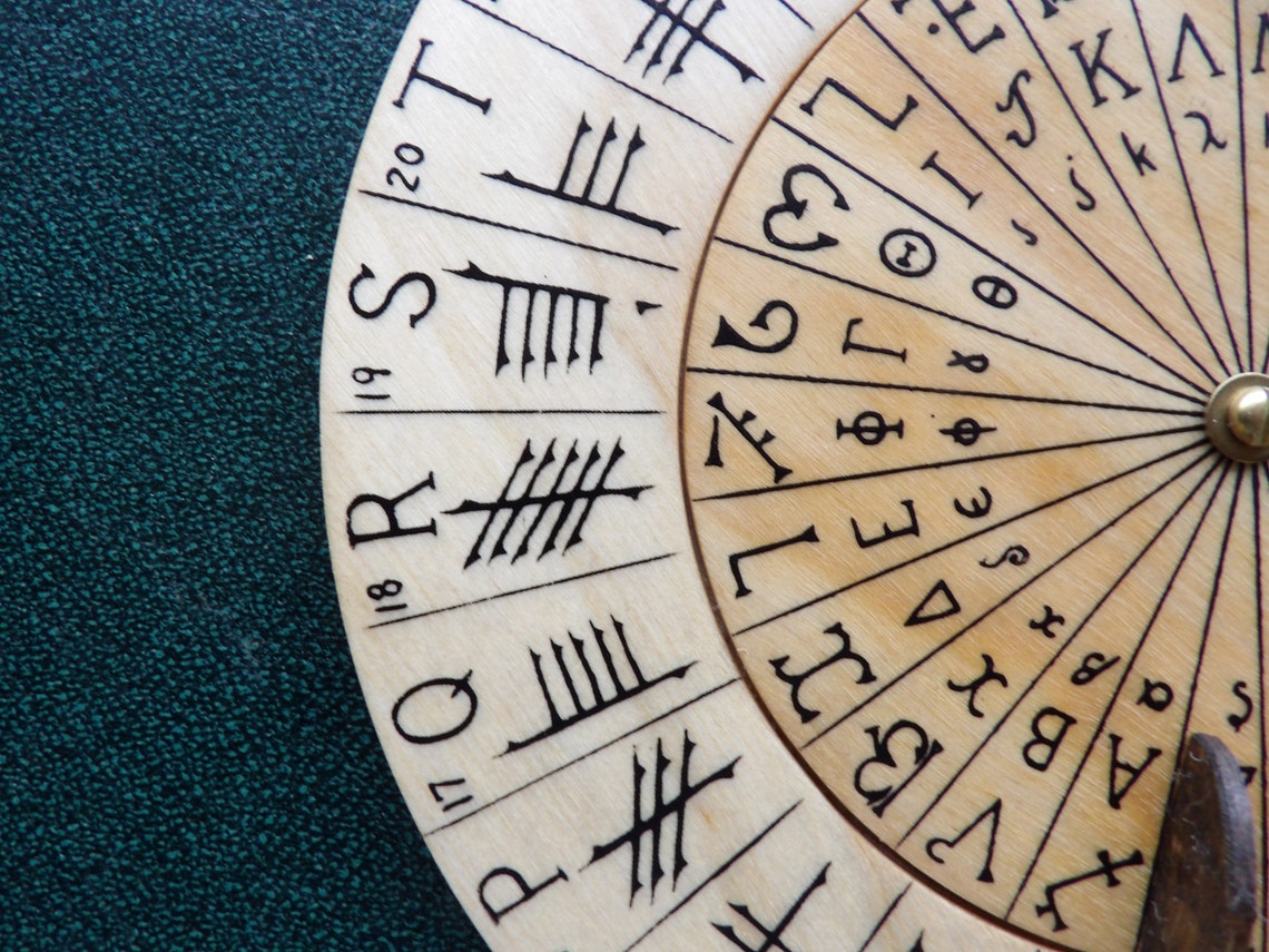 Cypher Wheel Cipher Wheel Ogham Enochian Koine Greek Secret | Etsy
