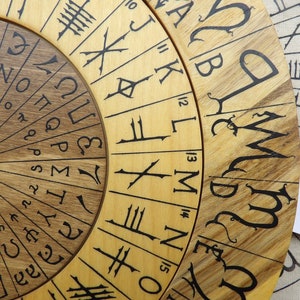 Cipher Wheel, Cypher Wheel, Wood Theban, Ogham, Enochian, Rune Scripts ...