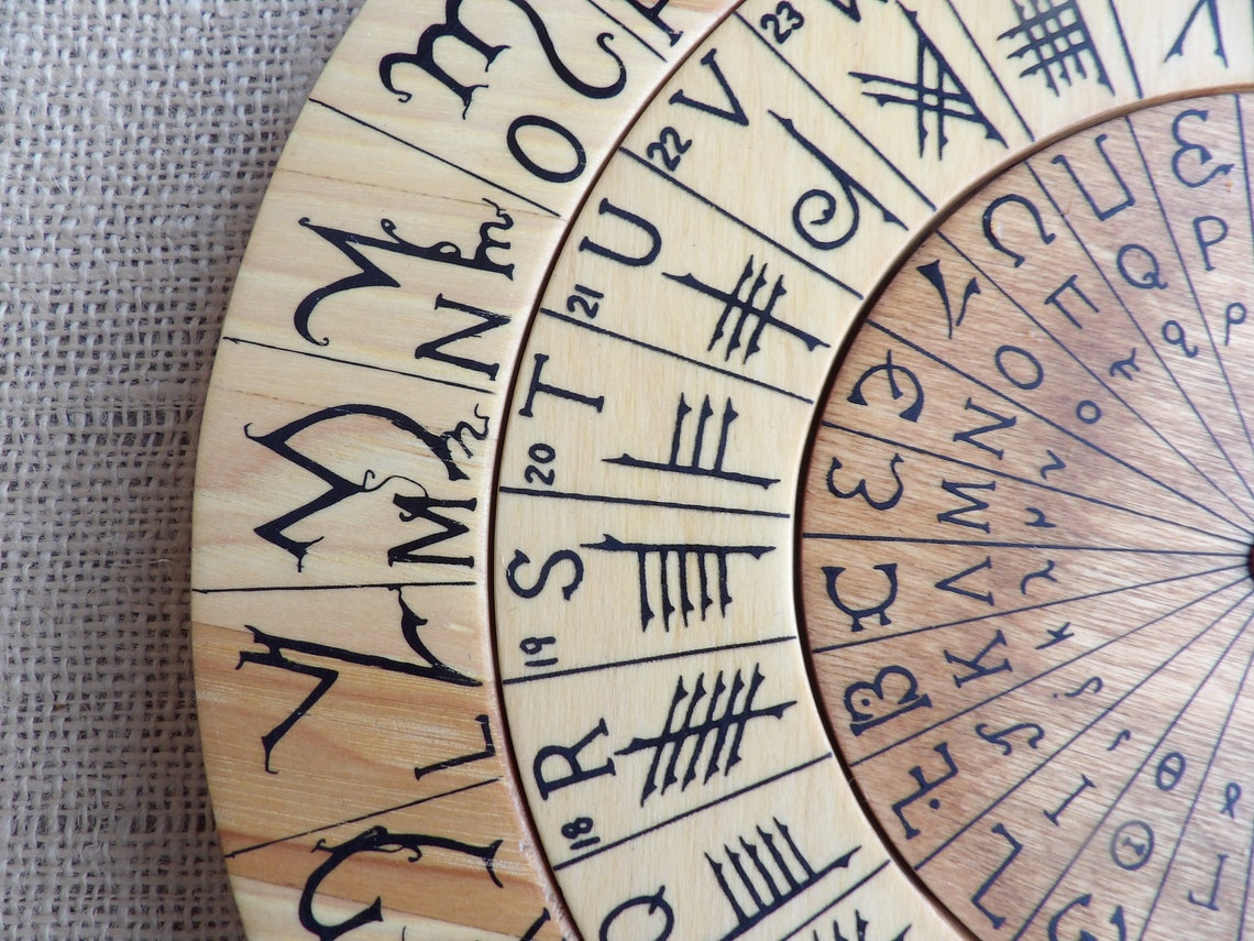 Cypher Wheel Cipher Wheel Theban Ogham Enochian Runes - Etsy