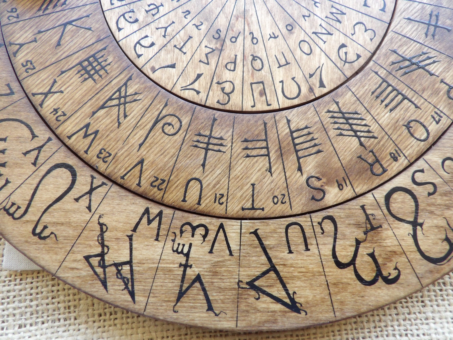 Cypher Wheel Cipher Wheel Theban Ogham Enochian Runes - Etsy UK