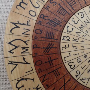 Cypher Wheel Cipher Wheel Wood with Theban Ogham Enochian | Etsy