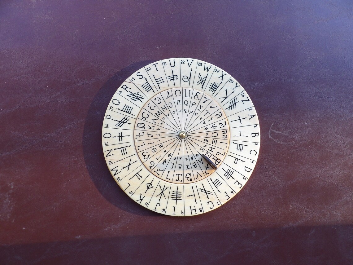 Cypher Wheel Cipher Wheel Ogham Enochian Koine Greek Secret - Etsy