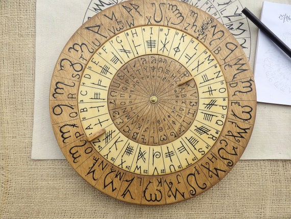 Cypher Wheel Cipher Wheel Theban Ogham Enochian Runes | Etsy