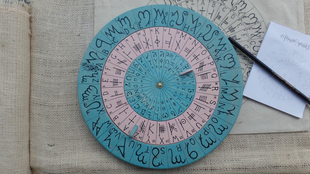 Cypher Wheel, Cipher Wheel, Theban, Ogham, Enochian, Rune Scripts Black ...