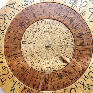 Cypher Wheel, Cipher Wheel, Wood With Theban, Ogham, Enochian, & Celtic ...