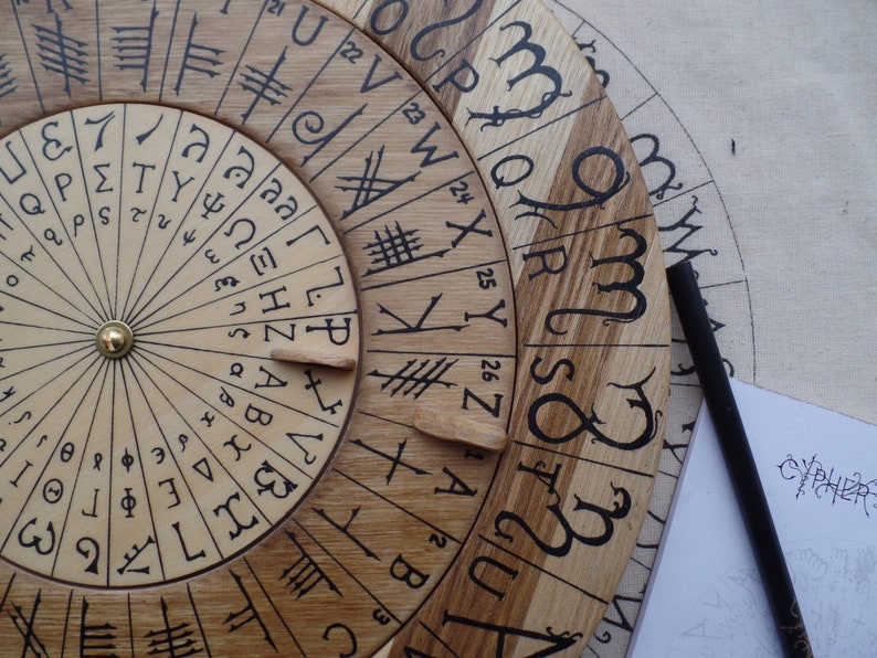 Handcrafted Cypher Wheel: Runes, Codes, Cryptography - Etsy