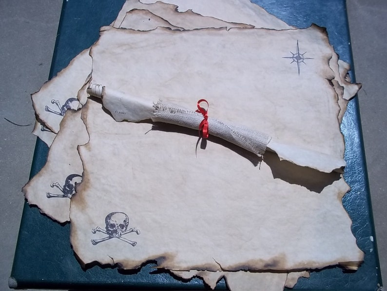 Blank Treasure Map: DIY Pirate Adventure, Aged Paper, Burnt Edges - Etsy