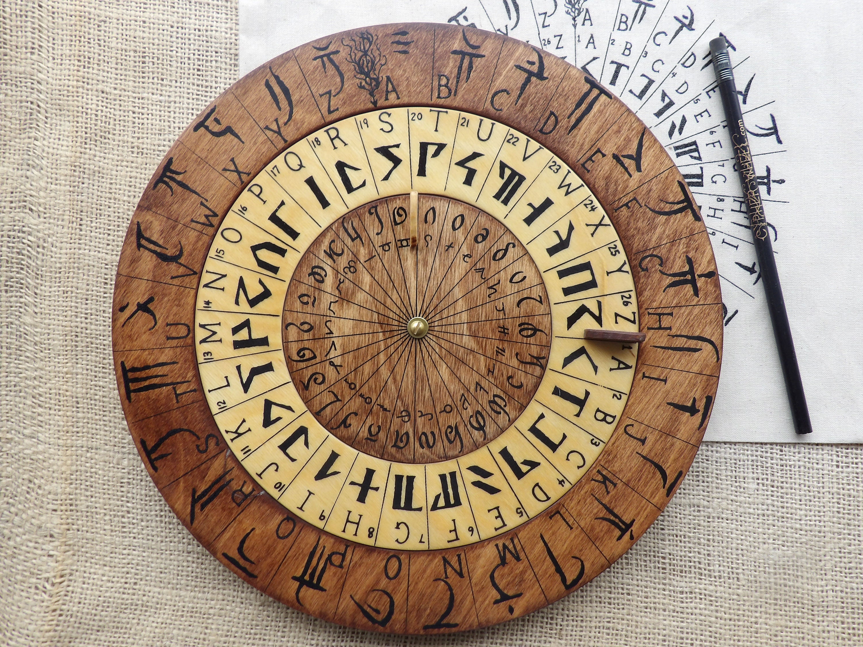 Cipher Wheel Cypher Wheel Dwarven Dwarvish Devek Elvin | Etsy