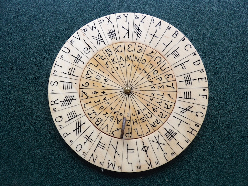 Cypher Wheel Cipher Wheel Ogham Enochian Koine Greek Secret | Etsy