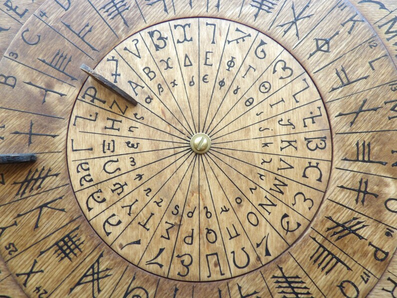 Cypher Wheel Cipher Wheel Theban Ogham Enochian Runes - Etsy UK