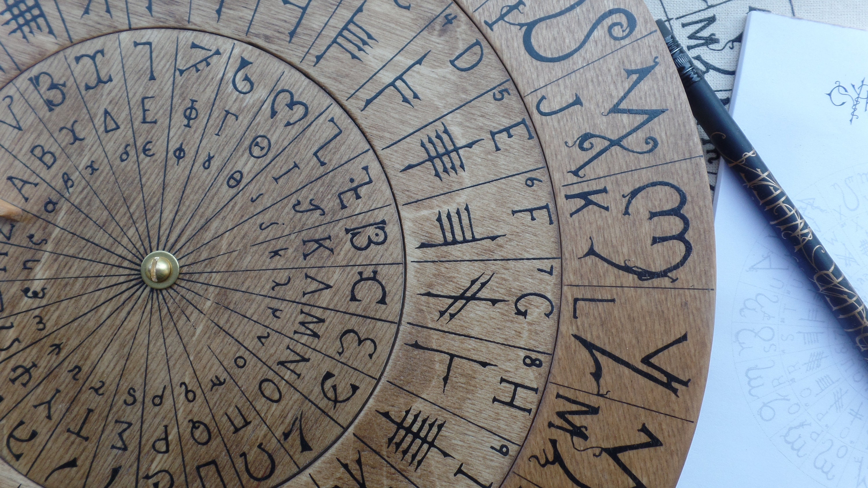 Cypher Wheel Cipher Wheel Theban Ogham Enochian Runes | Etsy