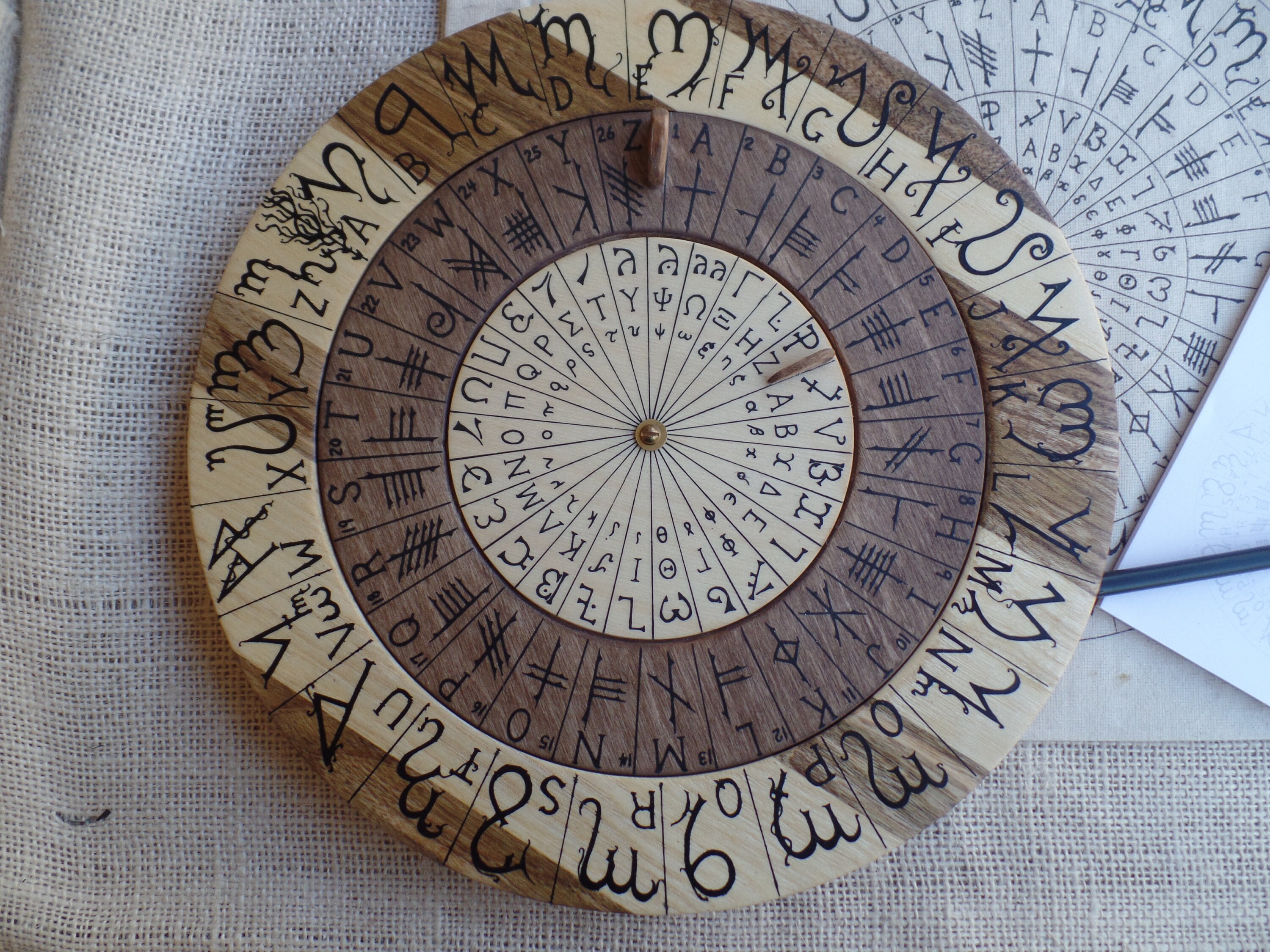 Cipher Wheel Cypher Wheel Wood Theban Ogham Enochian & | Etsy