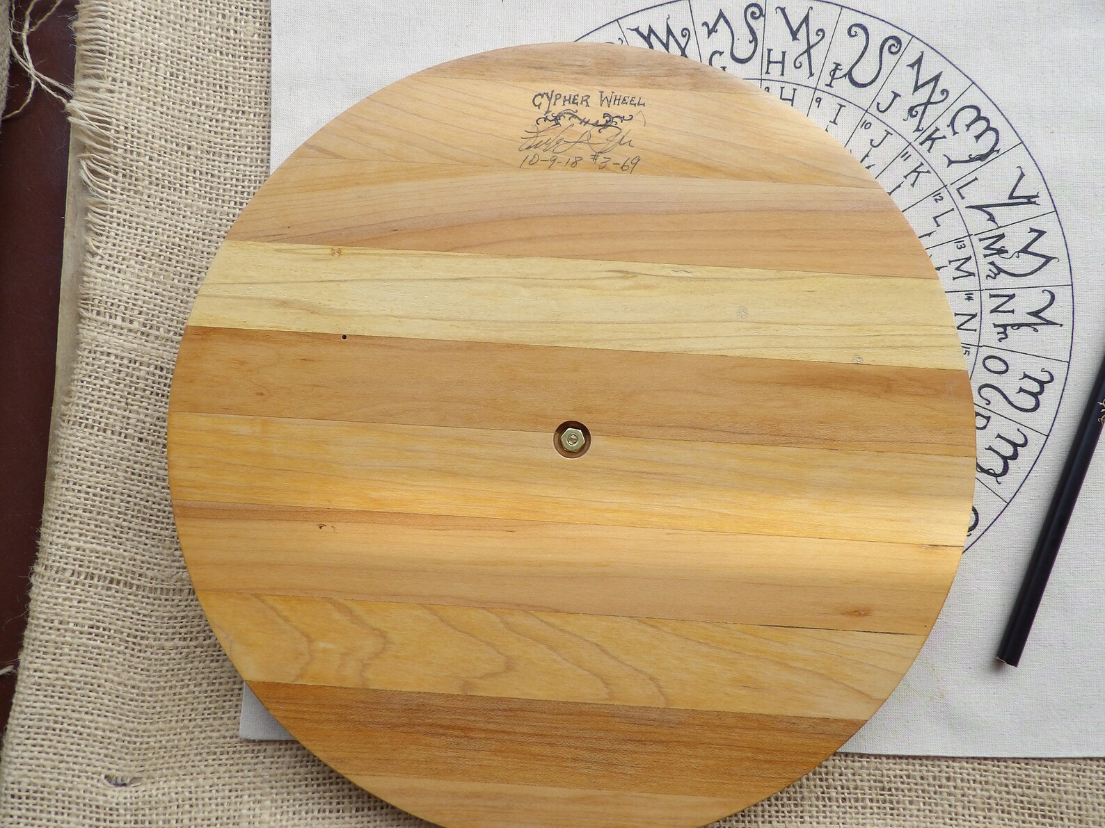 Cypher Wheel Cipher Wheel Wood With Theban Ogham Enochian - Etsy
