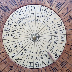 Cypher Wheel Cipher Wheel Wood with Theban Ogham Enochian | Etsy