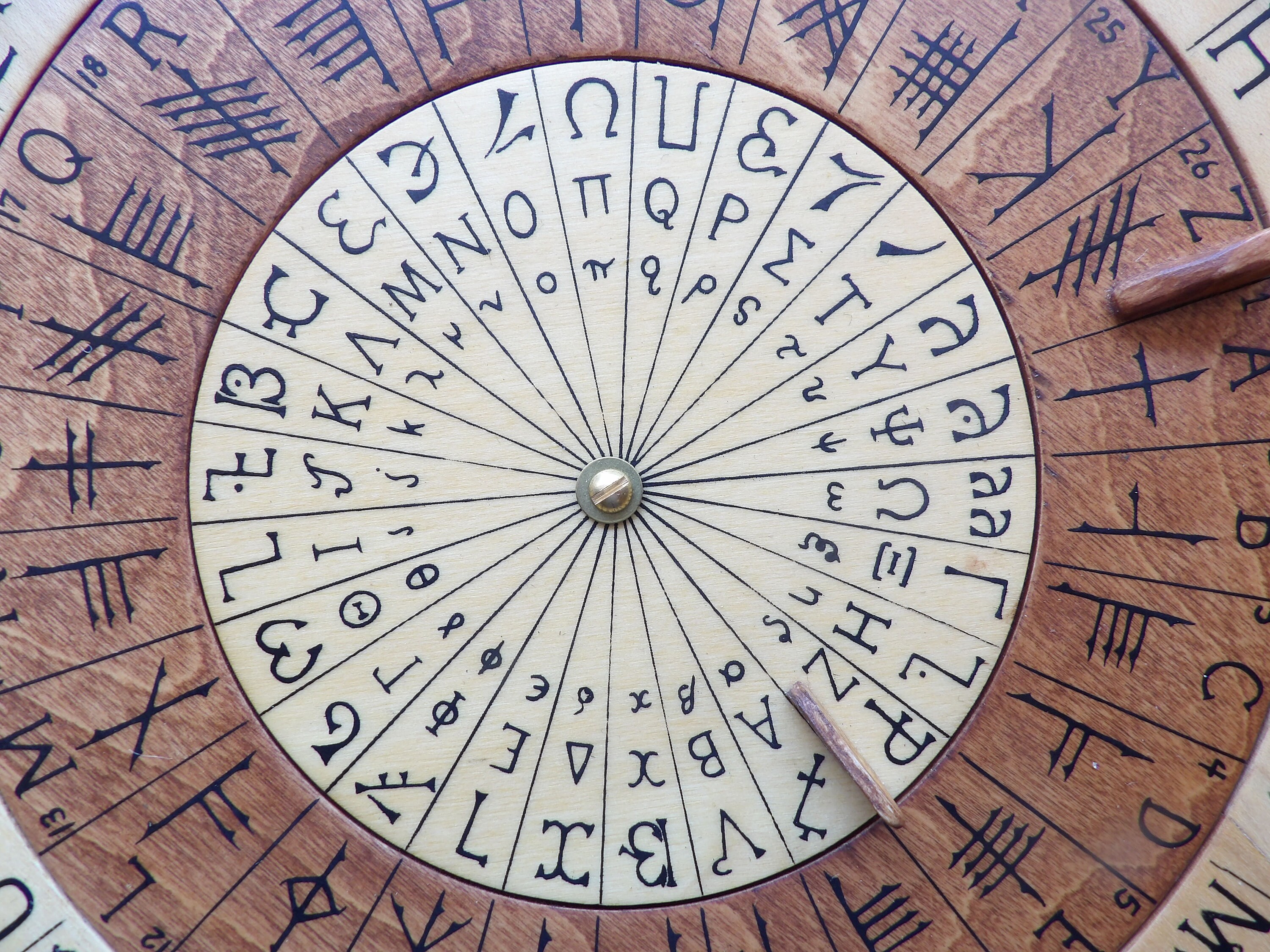 Cypher Wheel Cipher Wheel Wood with Theban Ogham Enochian | Etsy
