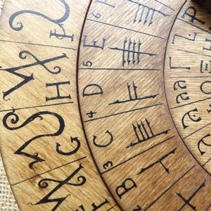 Handcrafted Baltic Birch Cypher Wheel: Runes, Theban, Ogham - Etsy