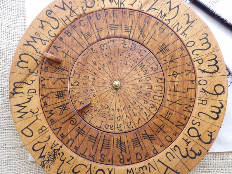 Cypher Wheel Cipher Wheel Theban Ogham Enochian Runes | Etsy Canada