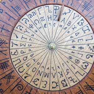 Cypher Wheel Cipher Wheel Wood with Theban Ogham Enochian | Etsy