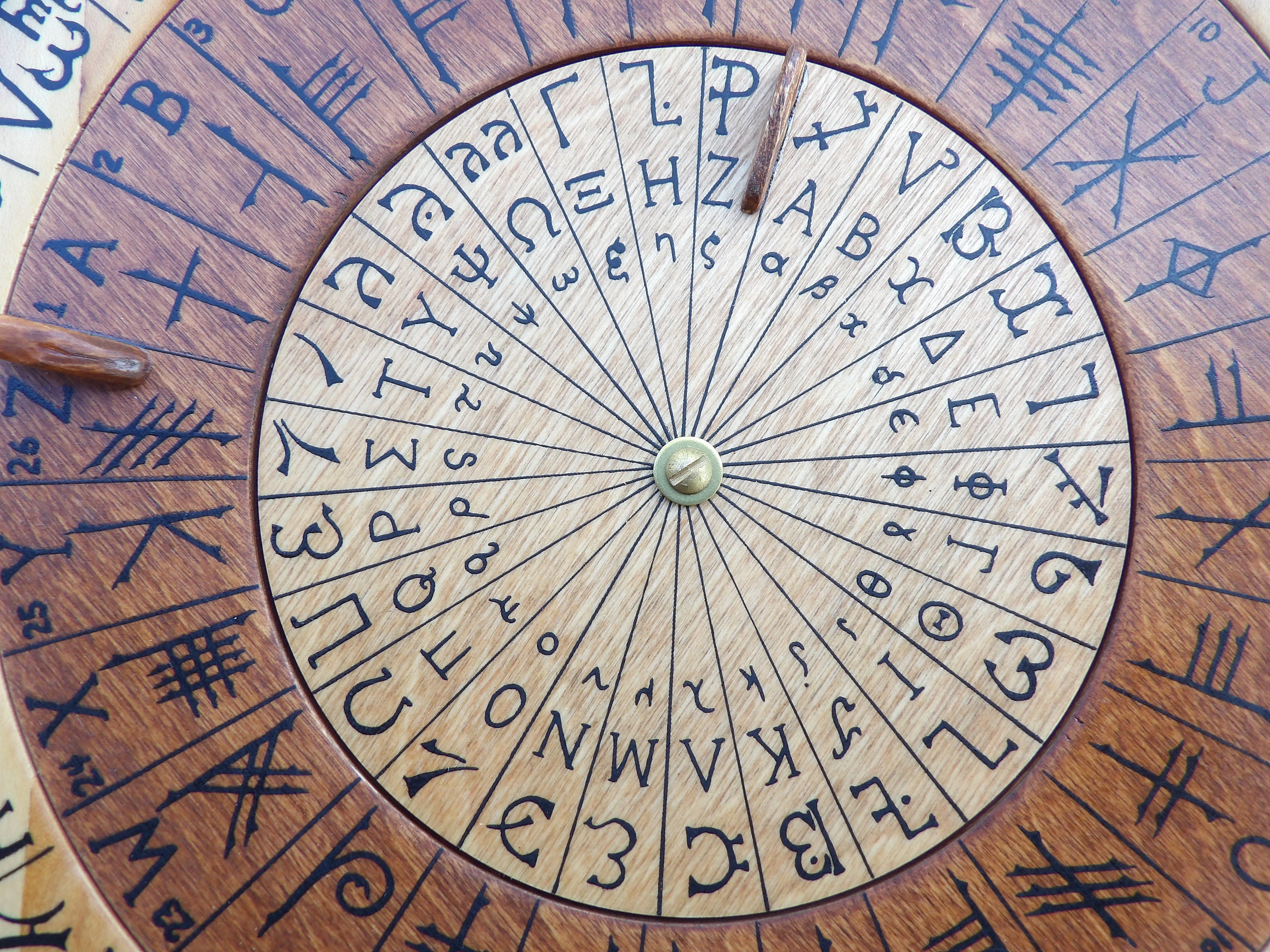 Cypher Wheel Cipher Wheel Wood with Theban Ogham Enochian | Etsy