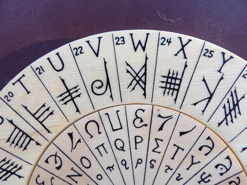 Cypher Wheel, Cipher Wheel, Ogham Enochian Koine Greek Secret Codes ...