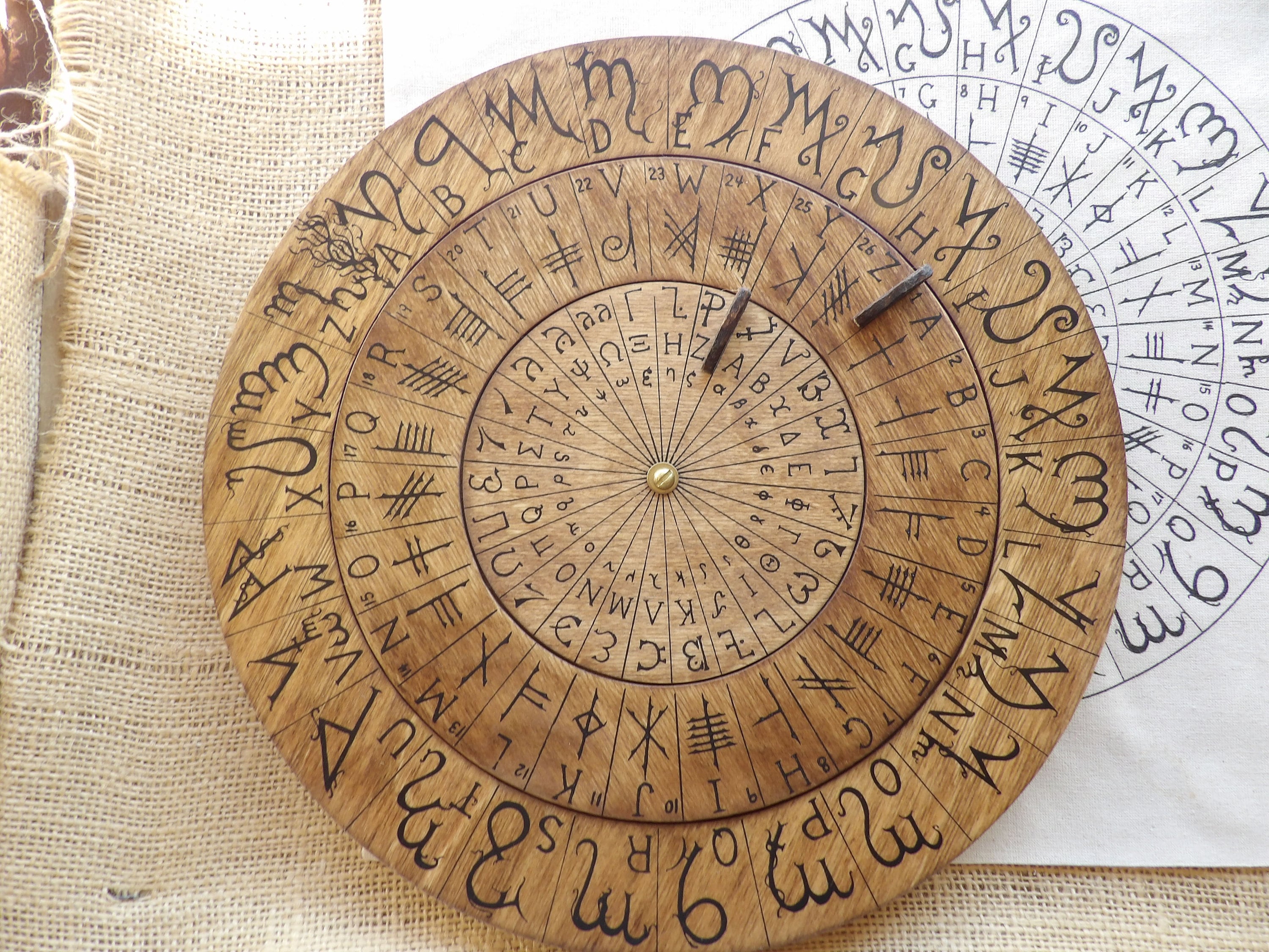 Cypher Wheel, Cipher Wheel, Theban, Ogham, Enochian, Runes, Secret ...