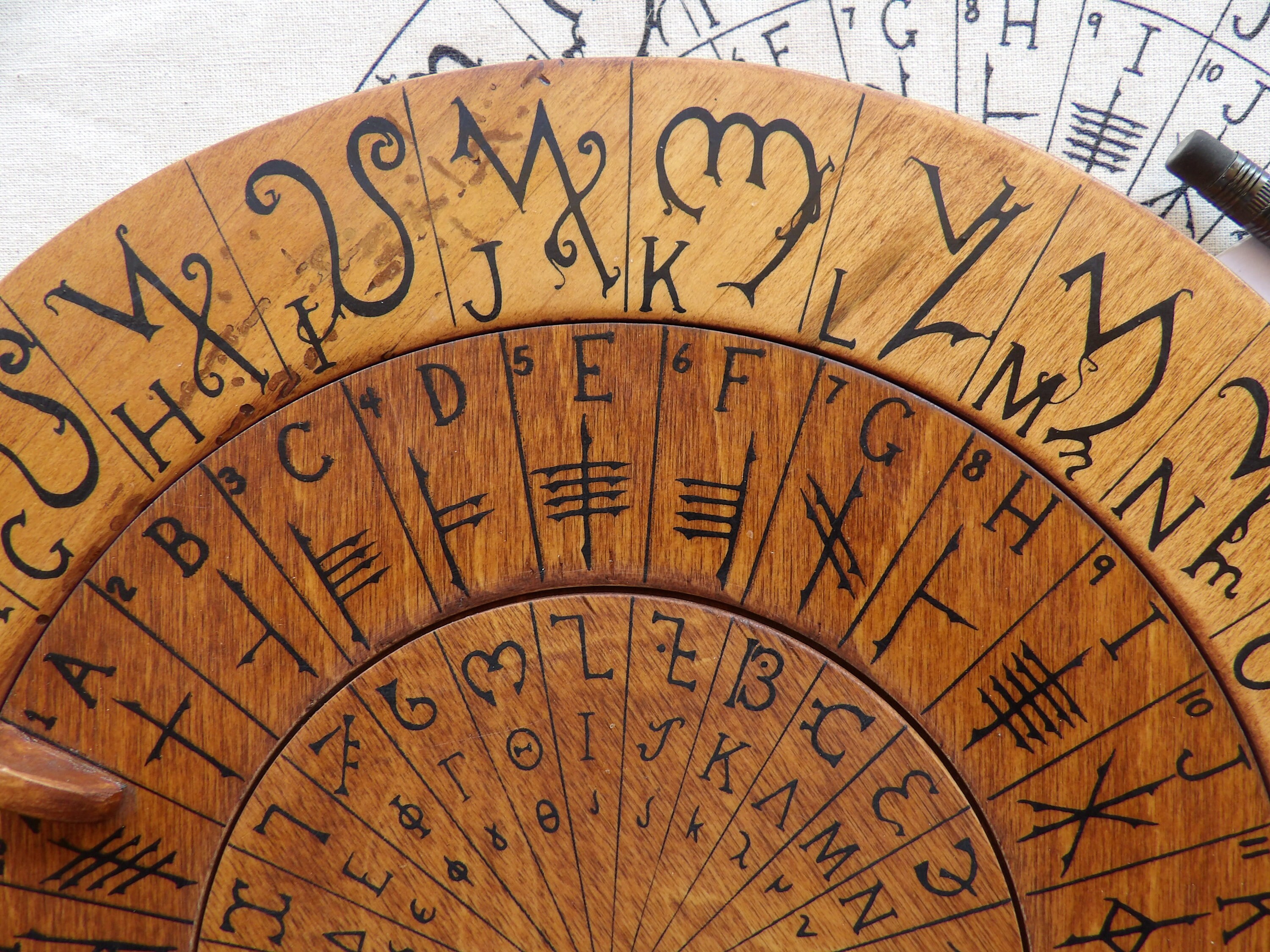 Cypher Wheel Cipher Wheel Theban Ogham Enochian Runes | Etsy Canada