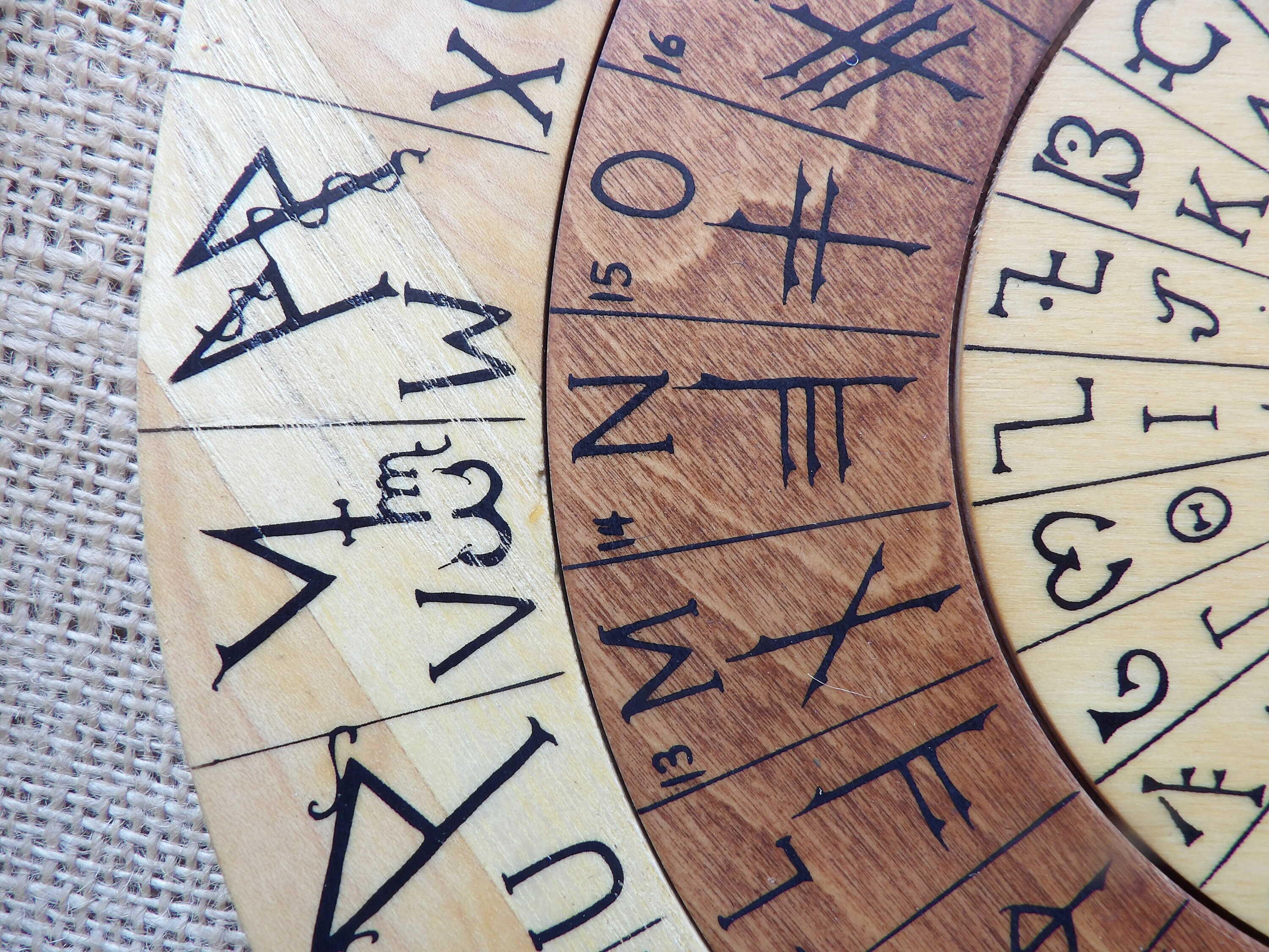 Cypher Wheel Cipher Wheel Wood with Theban Ogham Enochian | Etsy