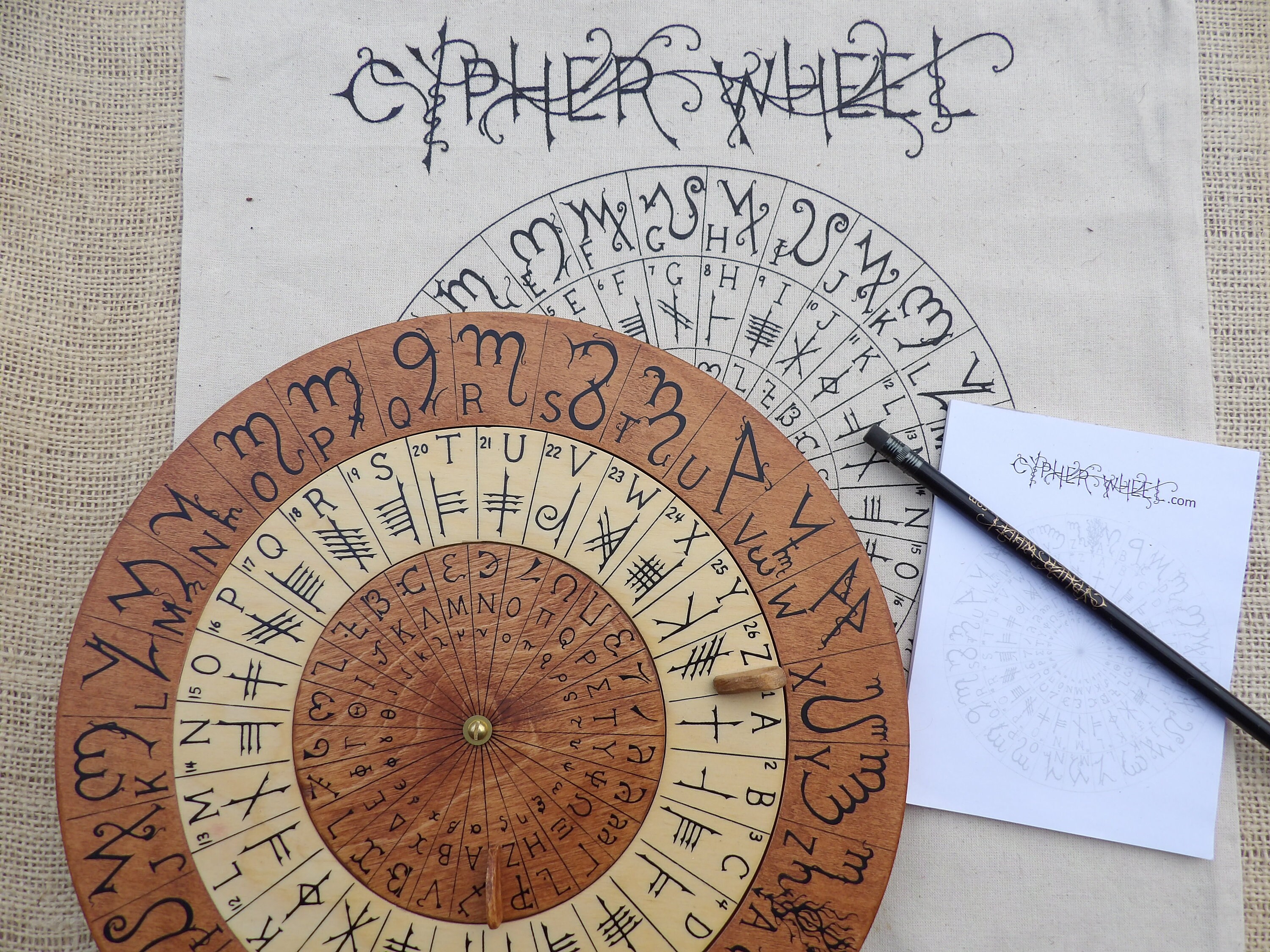 Cypher Wheel Cipher Wheel Theban Ogham Enochian Runes - Etsy