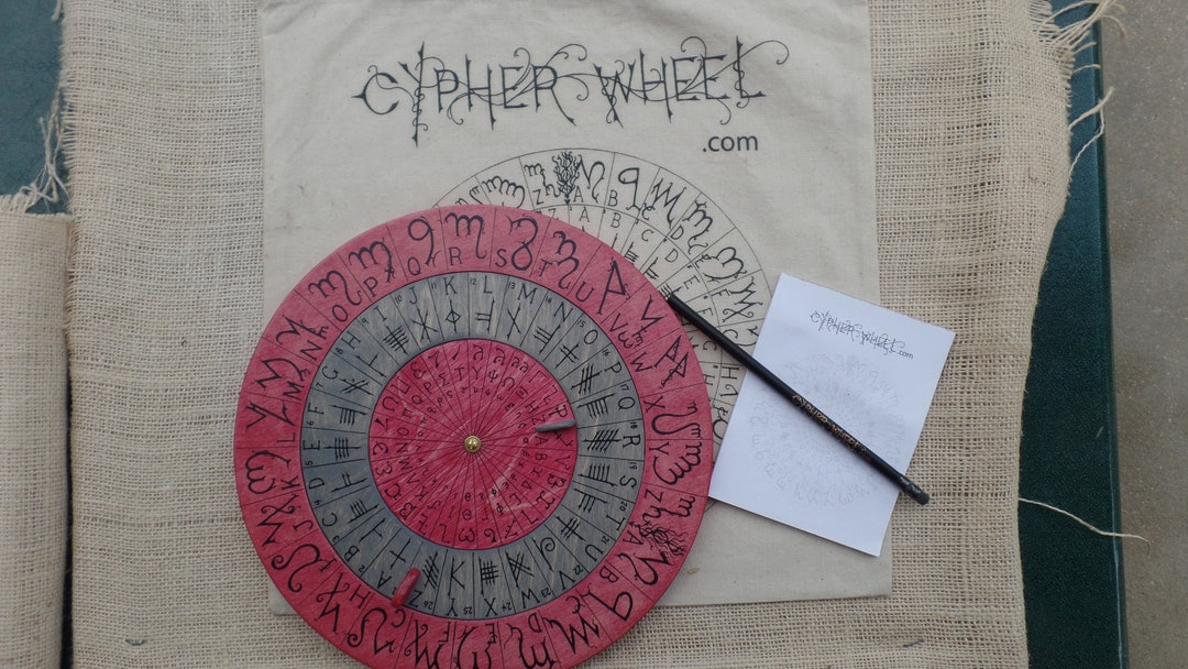 Cypher Wheel, Cipher Wheel, Theban, Ogham, Enochian, Rune Scripts Black ...