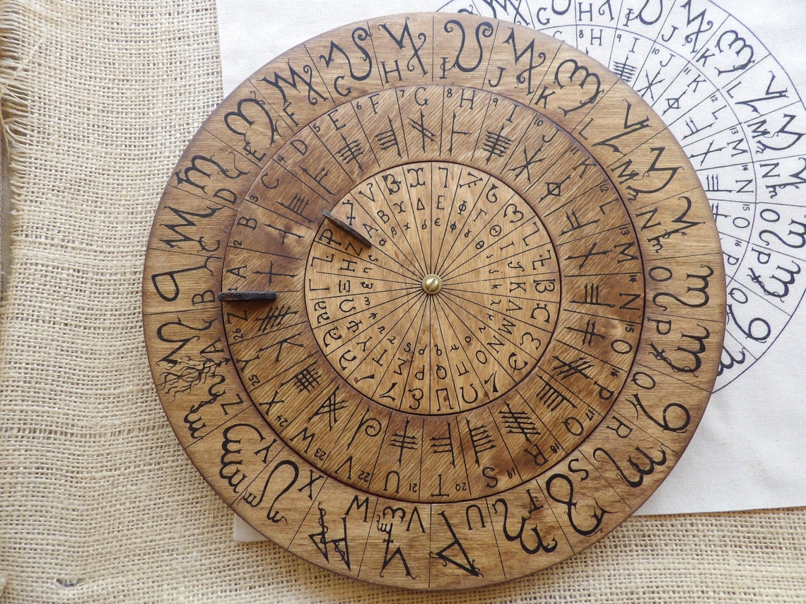 Cypher Wheel Cipher Wheel Theban Ogham Enochian Runes - Etsy UK