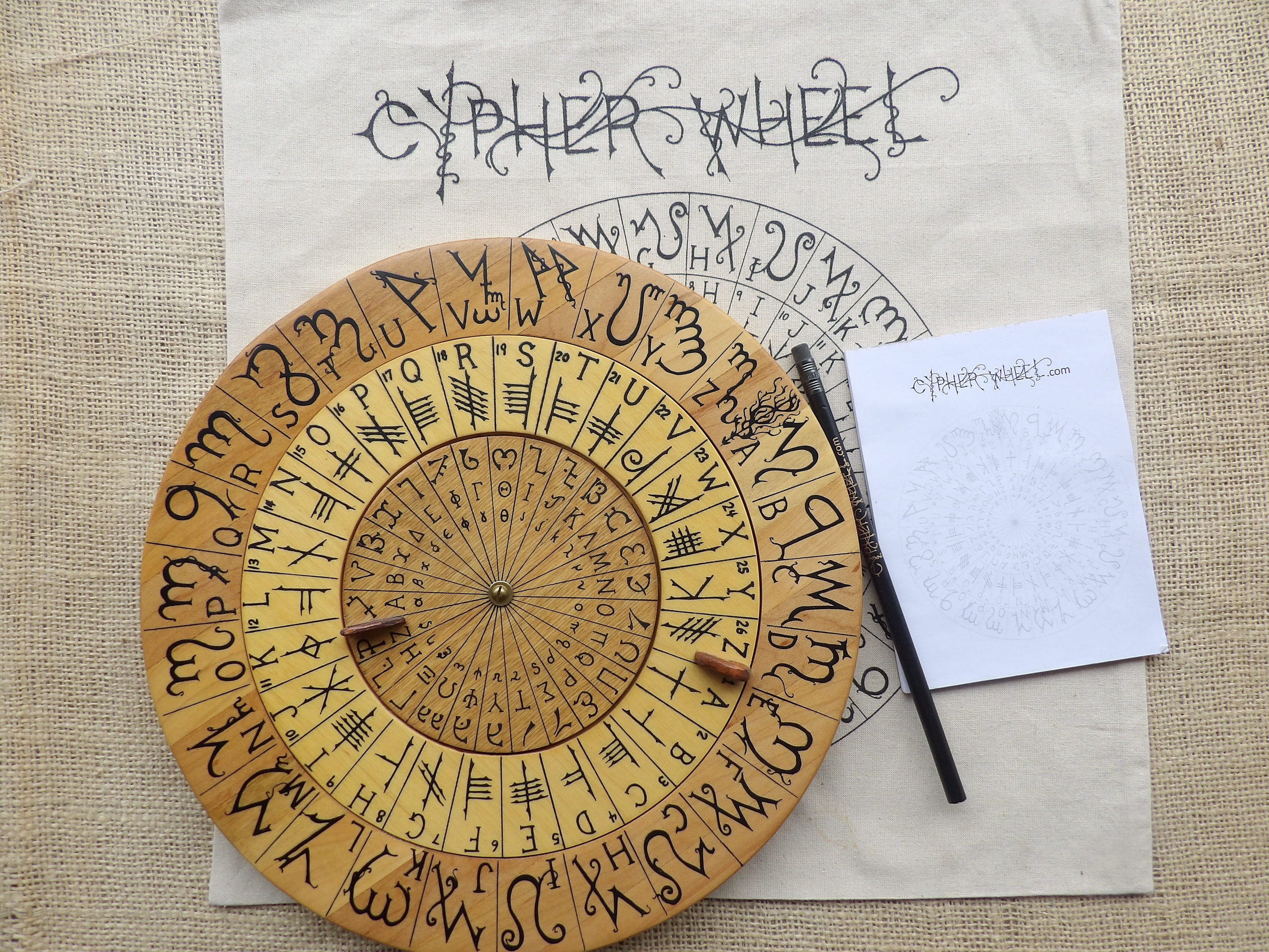 Cypher Wheel Cipher Wheel Wood Theban Ogham Enochian & - Etsy