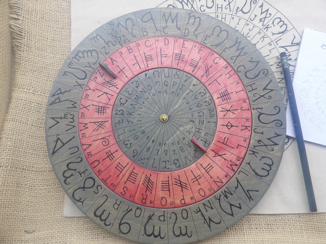 Cypher Wheel, Cipher Wheel, Theban, Ogham, Enochian, Rune Scripts Black ...