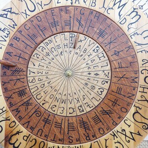 Cypher Wheel Cipher Wheel Wood with Theban Ogham Enochian | Etsy