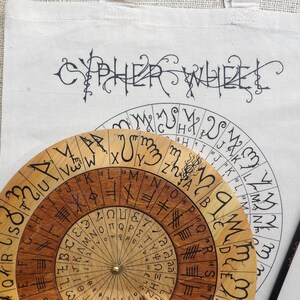 Cypher Wheel, Cipher Wheel, Wood With Theban, Ogham, Enochian, & Celtic ...