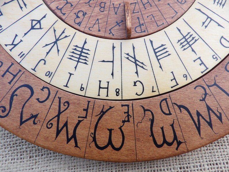 Cypher Wheel Cipher Wheel Theban Ogham Enochian Runes | Etsy