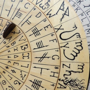 Cypher Wheel, Cipher Wheel, Wood, Theban, Ogham, Enochian, Rune Scripts ...
