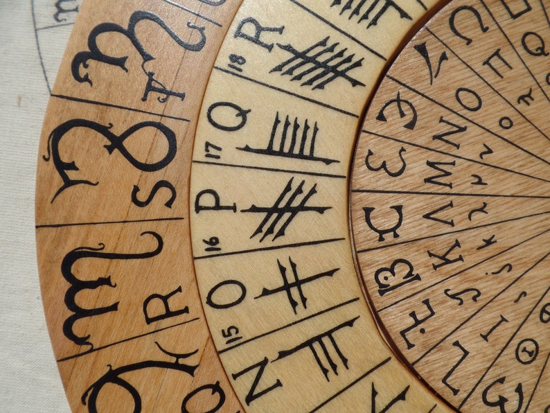 Cypher Wheel Cipher Wheel Wood Theban Ogham Enochian & | Etsy