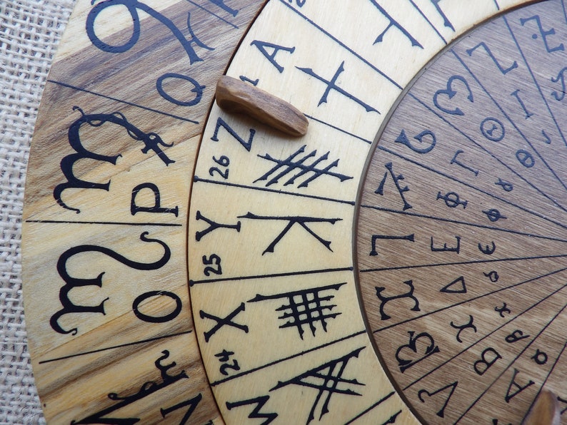 Cipher Wheel Cypher Wheel Wood Theban Ogham Enochian Rune | Etsy