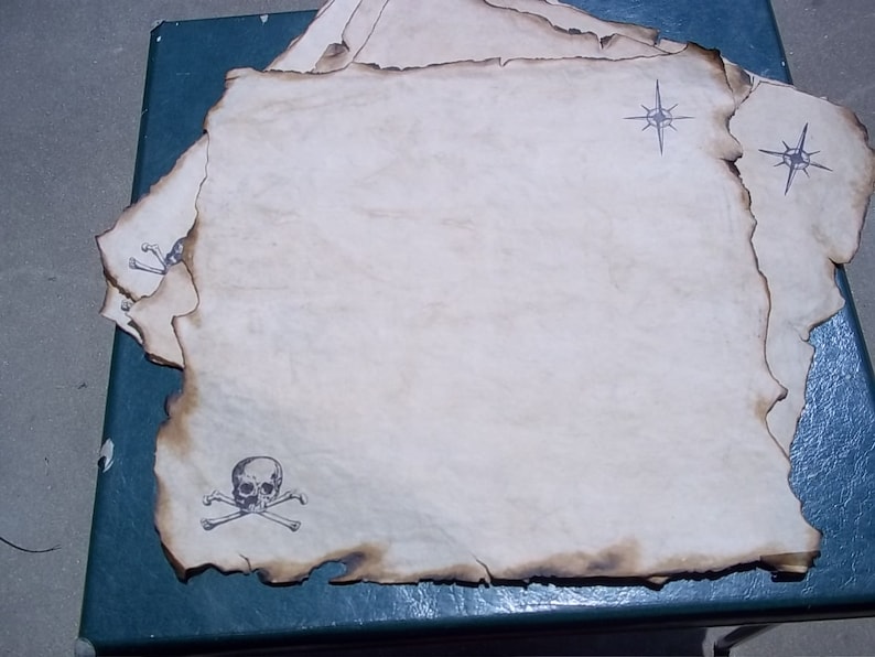 Blank Treasure Map: DIY Pirate Adventure, Aged Paper, Burnt Edges - Etsy