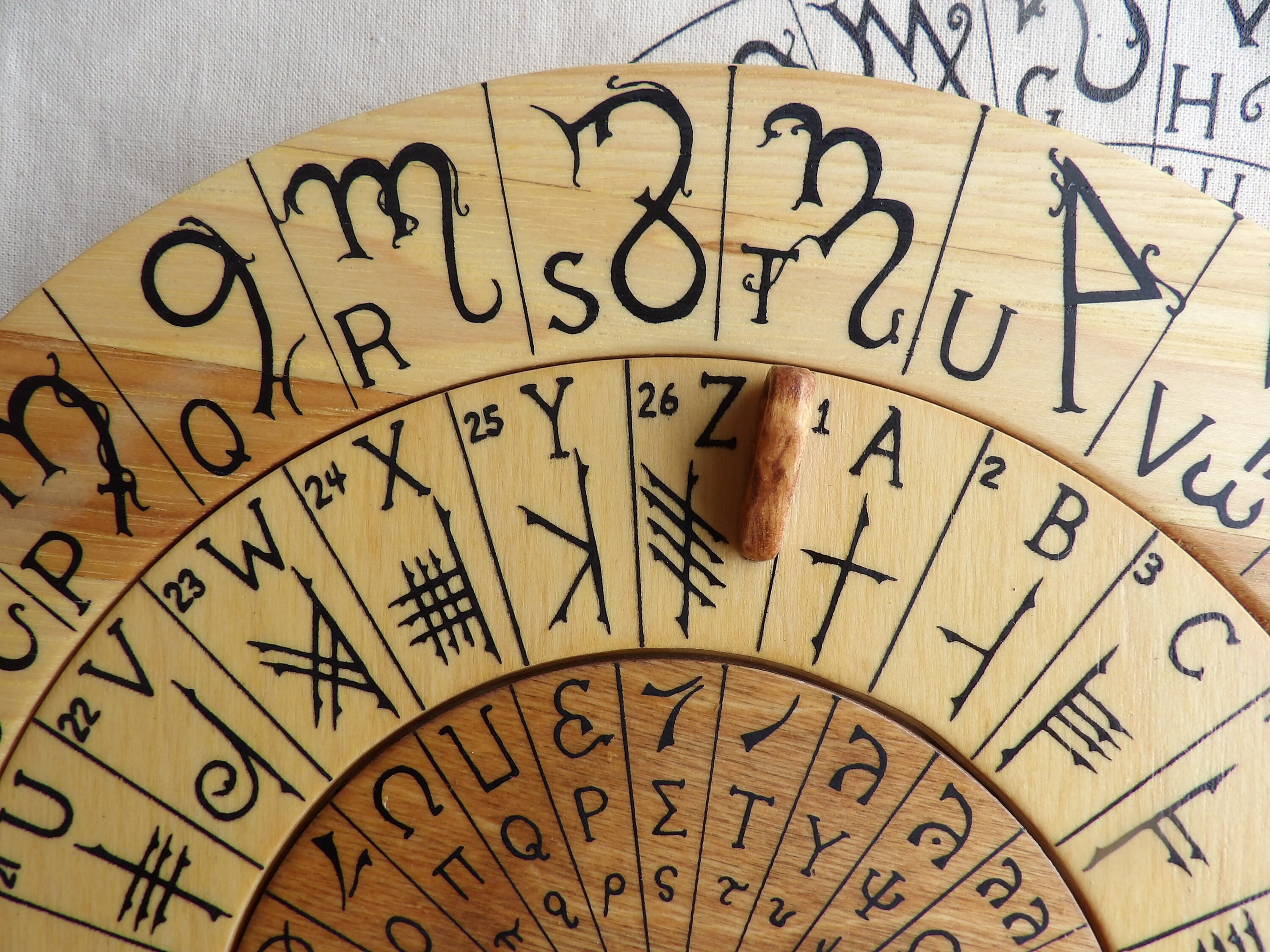 Cypher Wheel Cipher Wheel Theban Ogham Enochian Runes - Etsy