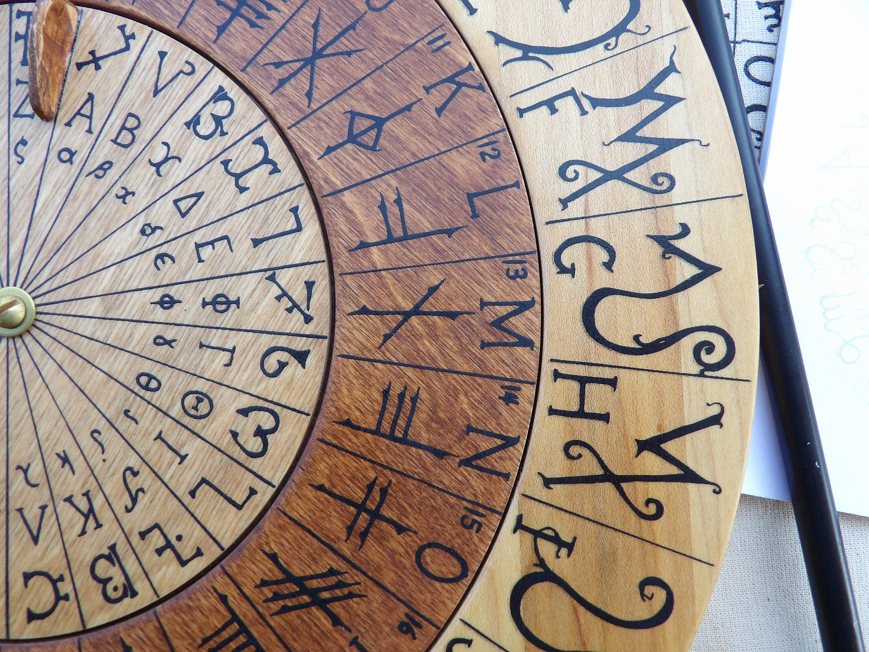 Cypher Wheel Cipher Wheel Wood with Theban Ogham Enochian | Etsy