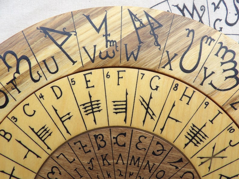 Cipher Wheel Cypher Wheel Wood Theban Ogham Enochian Rune | Etsy