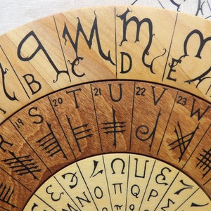Cypher Wheel Cipher Wheel Wood with Theban Ogham Enochian | Etsy