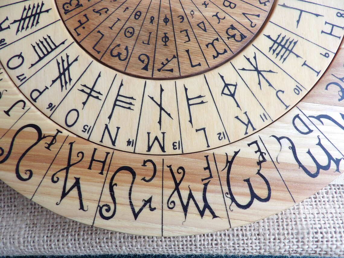 Cypher Wheel Cipher Wheel Theban Ogham Enochian Runes - Etsy