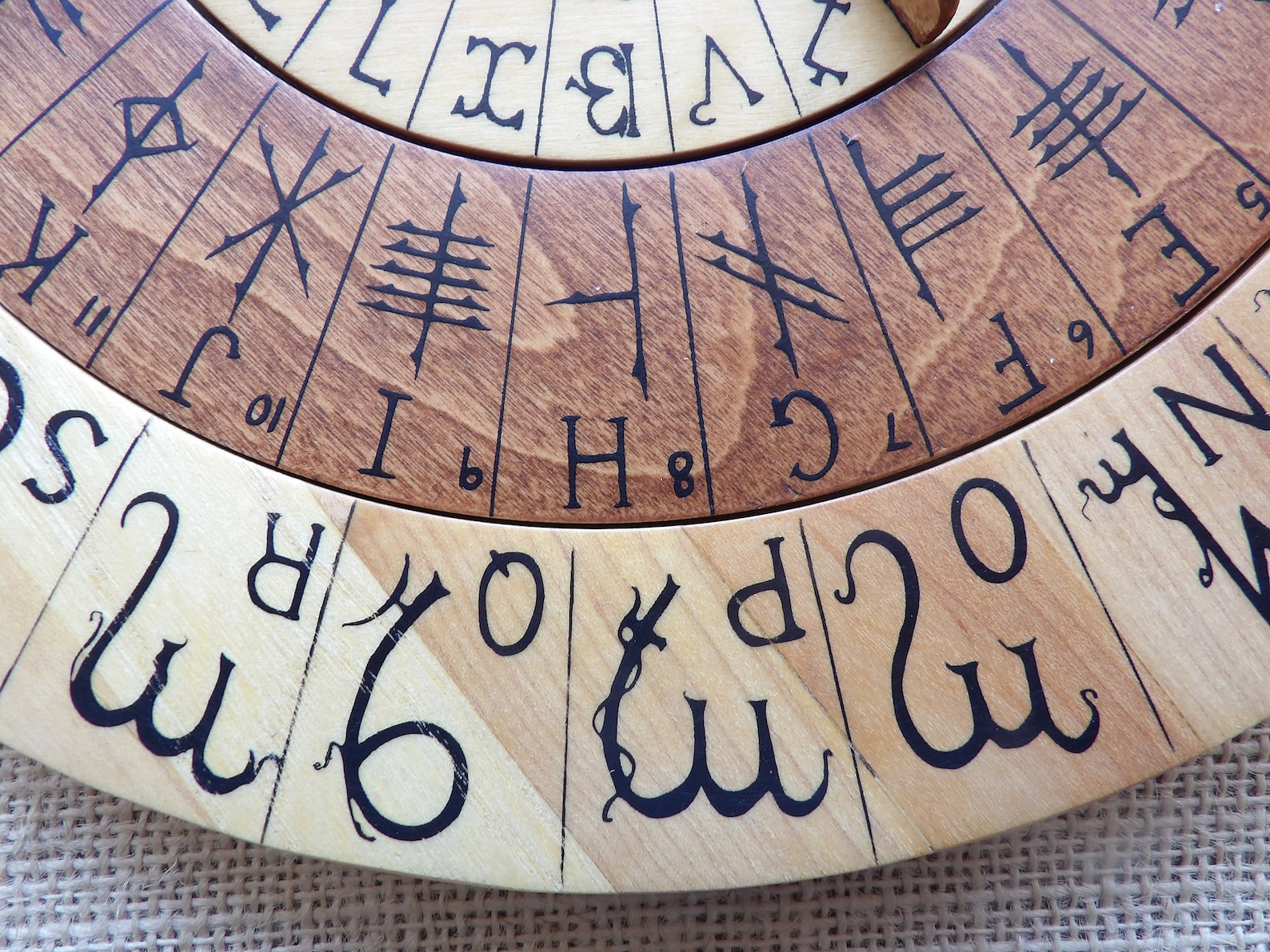 Cypher Wheel Cipher Wheel Wood with Theban Ogham Enochian | Etsy