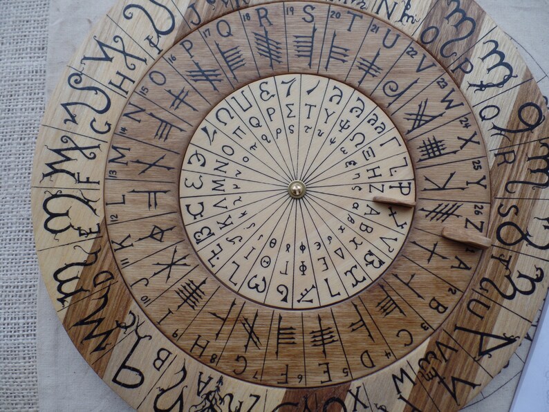 Handcrafted Cypher Wheel: Runes, Codes, Cryptography - Etsy