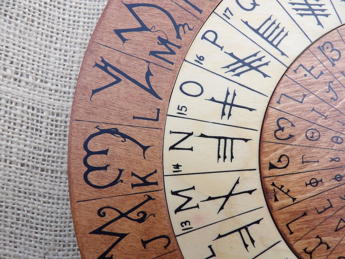 Cypher Wheel Cipher Wheel Theban Ogham Enochian Runes | Etsy