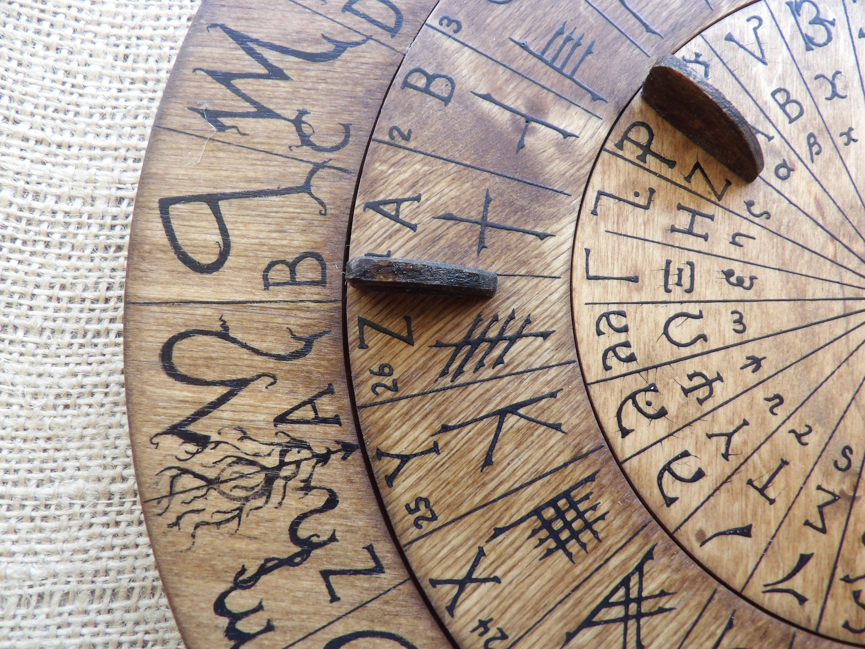 Cypher Wheel Cipher Wheel Theban Ogham Enochian Runes - Etsy UK